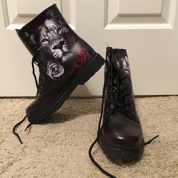 RAAD | Shoes | Lion And Rose Combat Boots | Poshmark